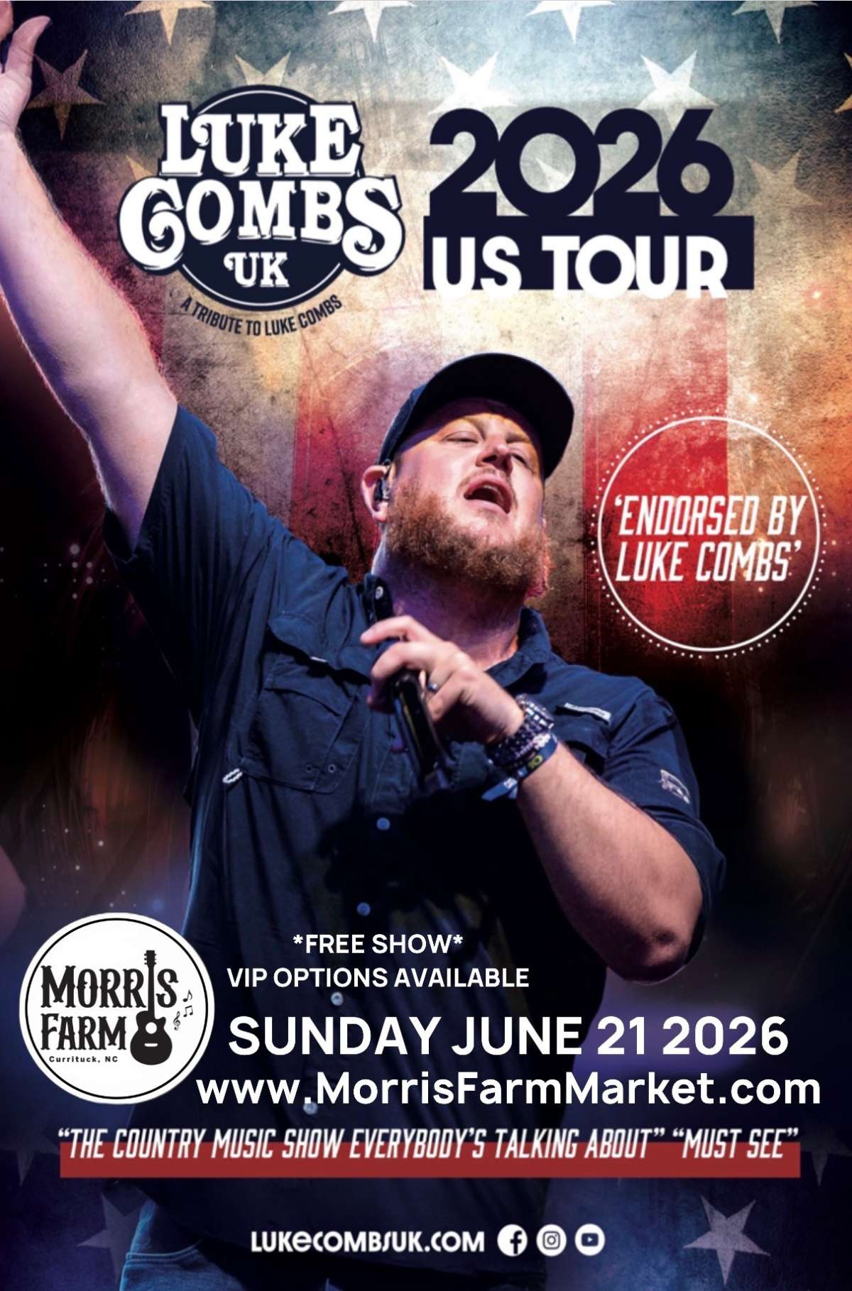 Luke Combs UK (Luke Combs Tribute) VIP TICKETS - Morris Farm & Back 40 Live